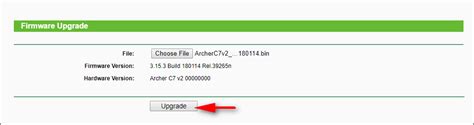 tp link archer c7 v2 upgrade firmware
