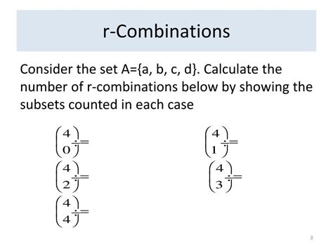 Ppt 95 Counting Subsets Of A Set Combinations Powerpoint Presentation Id2060273