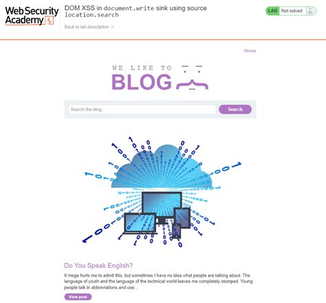 Postswigger Write Up Dom Xss In Documentwrite Sink Using Source