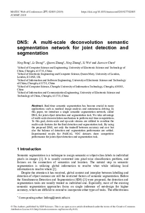 Pdf Dns A Multi Scale Network For Segmentation