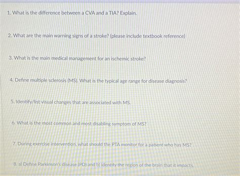 [solved] 1 What Is The Difference Between A Cva And A Tia Explain 2 What Course Hero