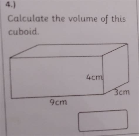 solved 4 calculate the volume of this cuboid [math]