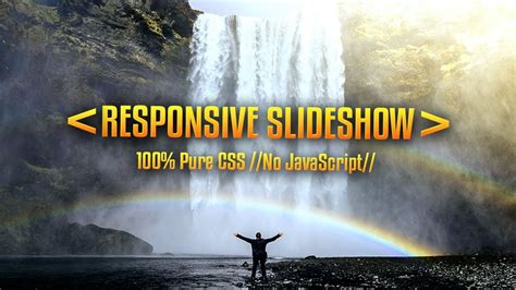 Responsive Image Slideshow HTML CSS Pure CSS Slider No JavaScript Video Tutorial