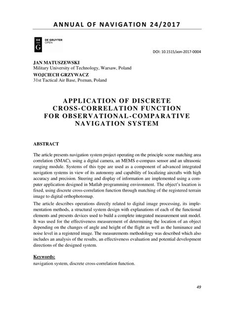 pdf application of discrete cross correlation function for