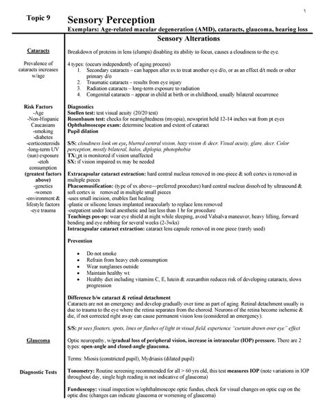 9 Sensory Perception Warning Tt Undefined Function 32 Topic 9 Sensory Perception Exemplars