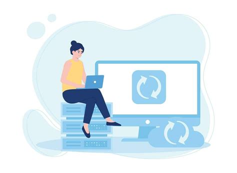 Cloud Data Synchronization Concept Flat Illustration 36261028 Vector