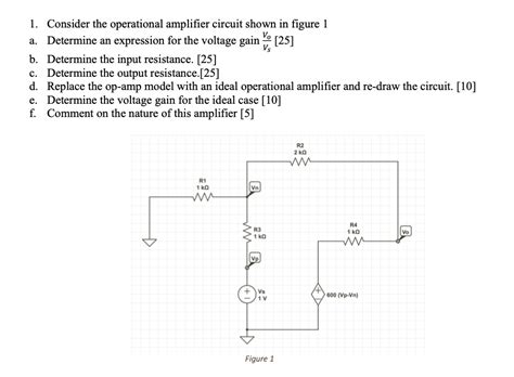 1 Consider The Operational Amplifier Circuit Shown In Figure 1 A