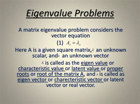Eigenvalue Problems Ppt