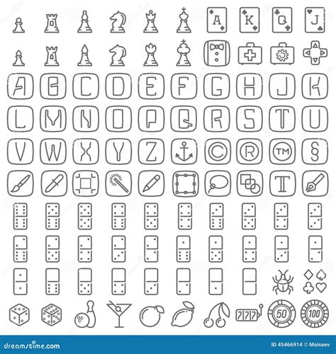 100 Modern Vector Linear Icons Set Stock Vector Illustration Of Button Collection 45466914