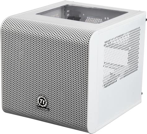 Thermaltake Core V Snow Edition Extreme Mini ITX Cube Chassis Compatible With Air And Liquid