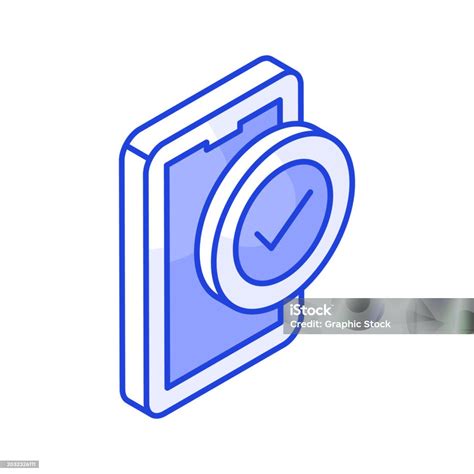 Verification Sign On Mobile Vector Design Of Mobile Security Stock Illustration Download Image