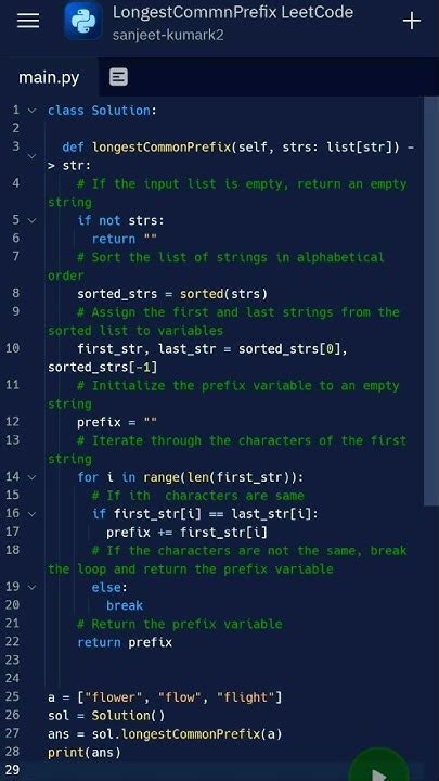 Longest Common Prefix Leet Code Python Programming Python Youtube