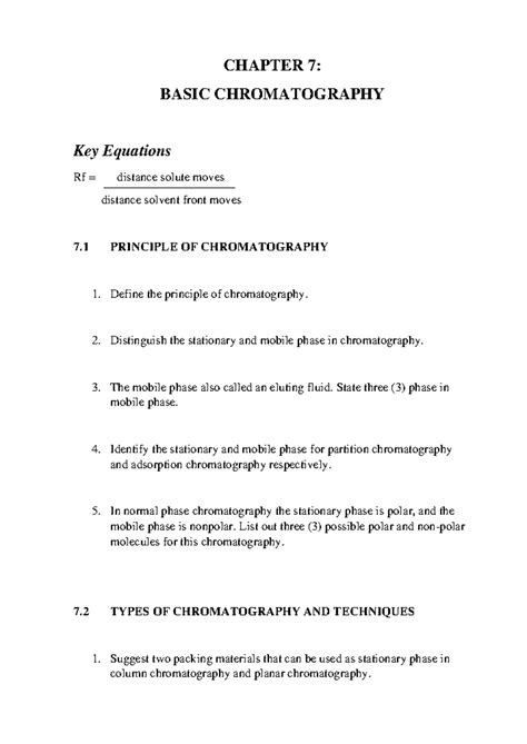 tutorial chapter 7 tuto chm256 chapter 7 basic chromatography key