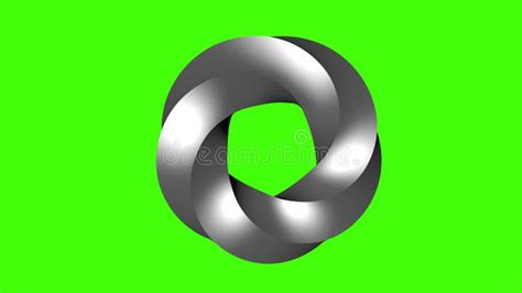 Artistic 3d Object Rotating Looping Animation On Green Screen Chroma Key Element Stock Video