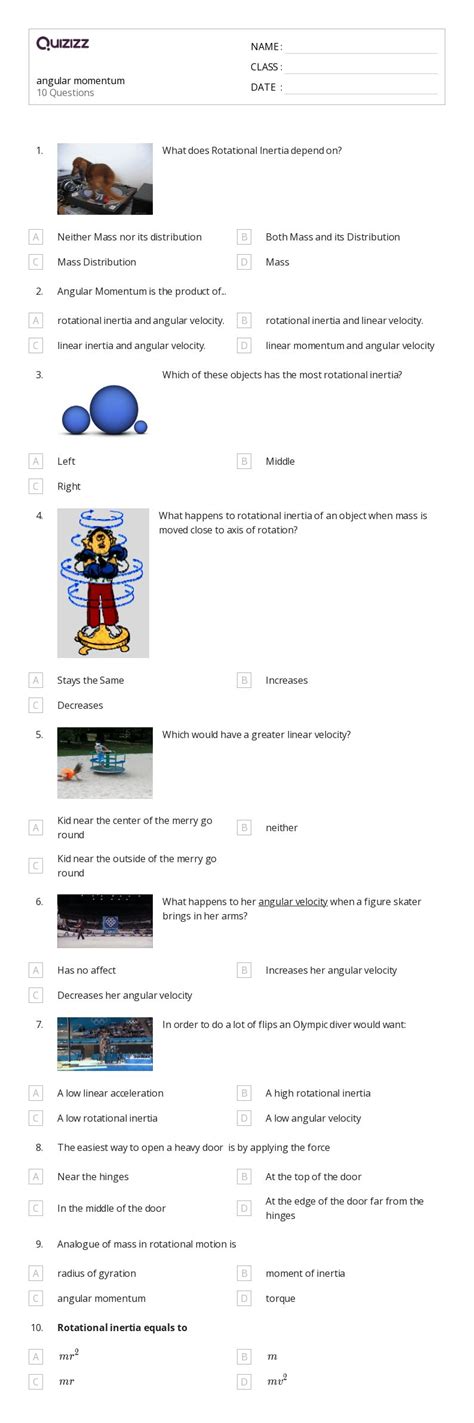 50 Torque And Angular Momentum Worksheets For 11th Year On Quizizz