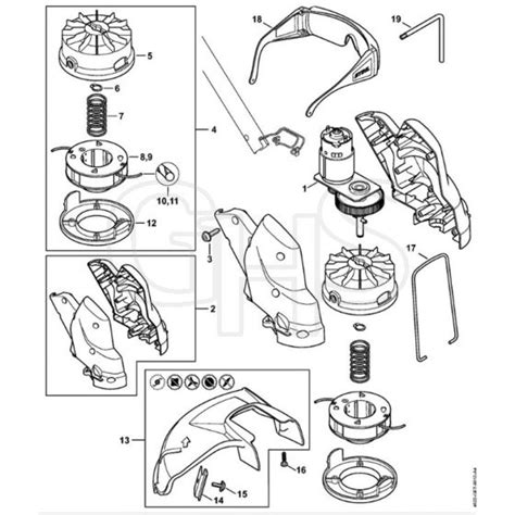 Stihl Fsa Electric Motor Cutting Head Parts Diagram Ghs