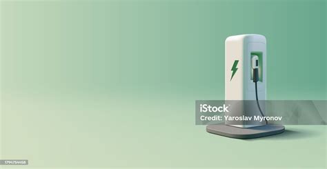 자동차 현실적인 3d 충전기 자동차 산업의 개념에 대해 전기 자동차를 위한 생태학적이고 대안적인 형태의 에너지입니다 녹색 배경에 전기 충전의 현대적인 디자인 전기 자동차