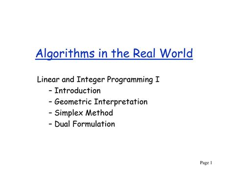 Algorithms In The Real World Ppt Download