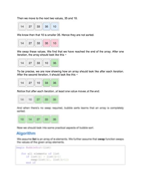 Solution Lecture 16 Bubble Sort Algorithm Studypool