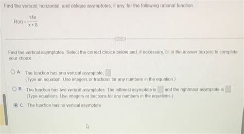 Solved Find The Vertical Horizontal And Oblique
