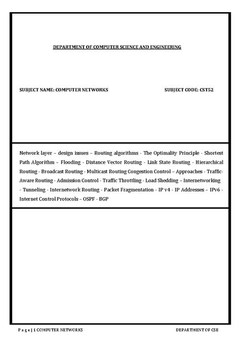 Cn Unit 3 Notes Unit Iii Network Layer Design Issues Routing Algorithms The Optimality