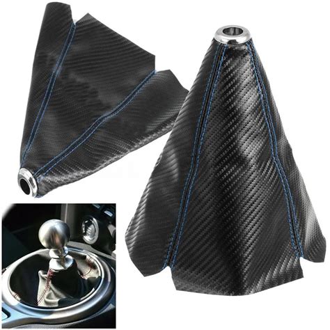 범용 탄소 섬유 수동 기어 시프트 노브 시프터 부트 커버 게이터 블랙레드블루옐로우 라인 자동차 시프트 부트 커버 1 개기어 시프트 칼라 Aliexpress