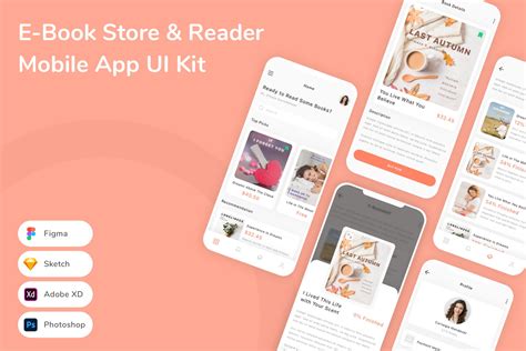 E Book Store And Reader App Ui Kit Ui Kits And Libraries ~ Creative Market
