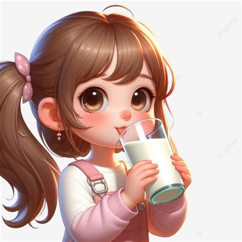 فتاة الكرتون لطيف شرب الحليب فتاة لطيفة حليب فتاة Png صورة للتحميل مجانا