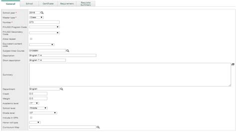 Define Course Parameters For Elementary Schedules