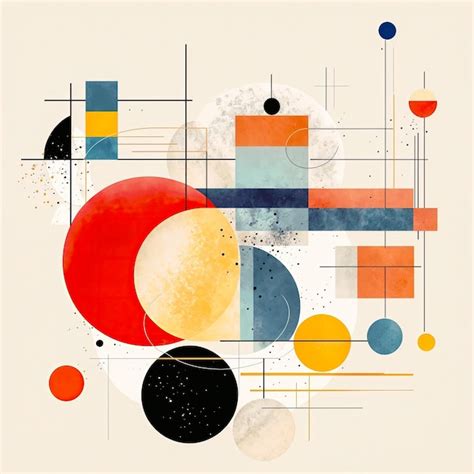 Premium Photo Abstract Geometric Background With Circles Lines And Spots Vector Illustration