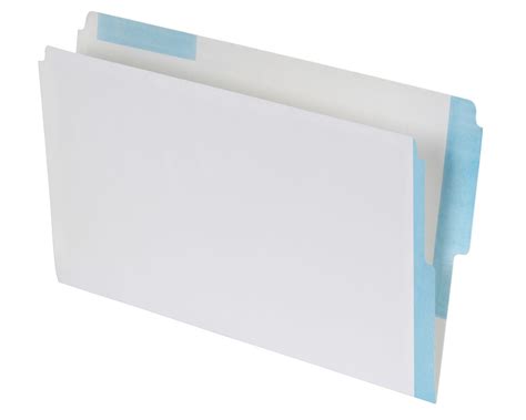 End Tab Folder With Coloured Strips Legal Lt Blue