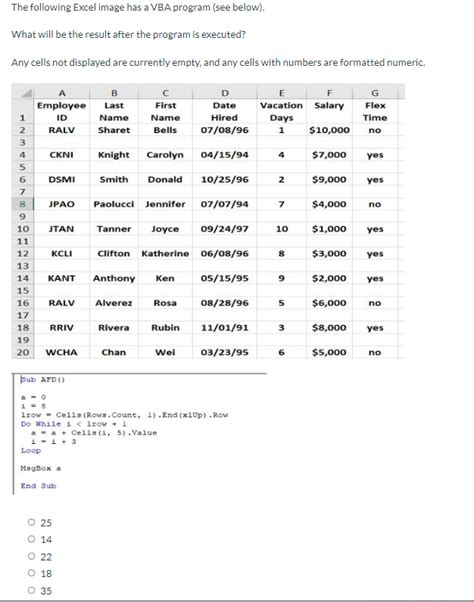 Solved The Following Excel Image Has A Vba Program See