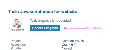 Updating Progress From Email