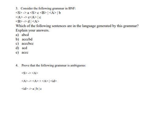 solved consider the following grammar in bnf consider the