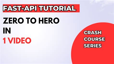Fastapi Tutorial Quick Crash Course Codewithguri Youtube
