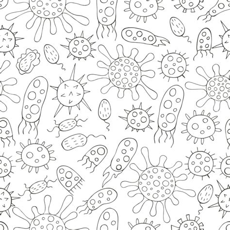 박테리아와 바이러스와 원활한 패턴 색칠 박테리아 장식 스타일 배경 일러스트 및 사진 무료 다운로드 Pngtree