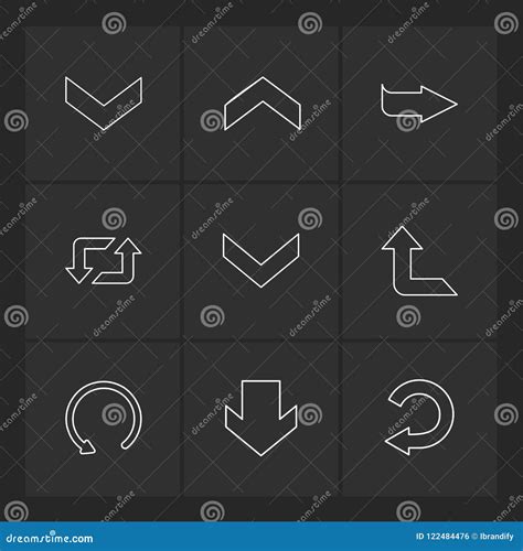 Reset Up Next Arrows Directions Left Right Pointer Stock Vector Illustration Of