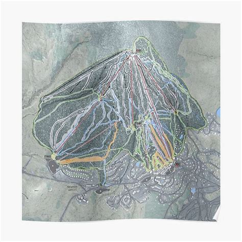 Stratton Resort Trail Map Premium Matte Vertical Poster Sold By