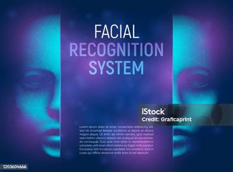 낮은 다각형과 선으로 구성된 3d 현실적인 인간 또는 사이버 얼굴얼굴 인식 시스템 개념 생체 인식 기술 및 인공 지능의 벡터 그림 사람 같은 얼굴에 대한 스톡 벡터 아트 및