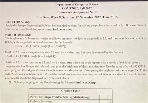 solved comp2002 fall 2022 homework assignment no 2 due