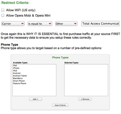 Mobile Post Click Redirection Rules Imobitrax
