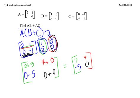 112 Multiplying Matrices Ppt