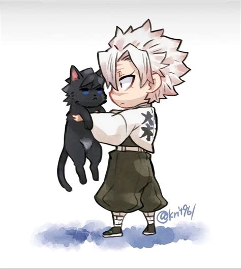 Sanemi With Kitty Art Fandom