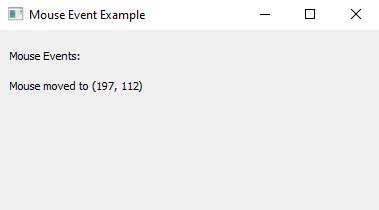 Capture And Display Mouse Events In PyQt With Python