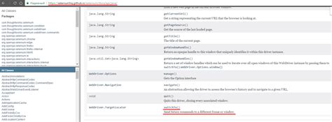 Selenium Webdriver Classes Informationjavadoc Stack Overflow
