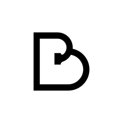 간단한 문자 B 로고 디자인 서식 파일 프리미엄 벡터