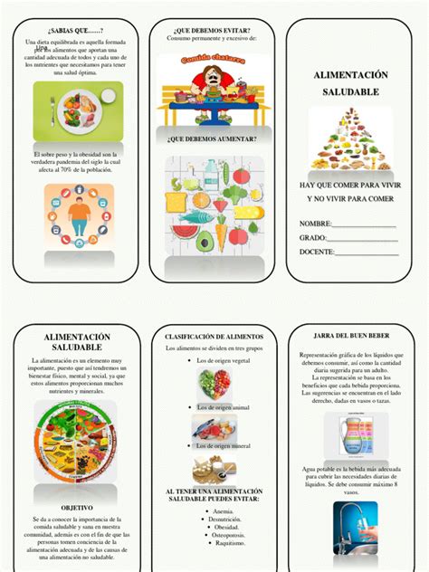 Triptico De La Alimentacion Saludable 2 Pdf Alimentos Dieta Saludable