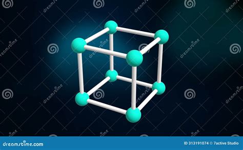 Simple Primitive Cubic Lattice 3d Illustration Stock Illustration