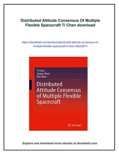 Distributed Attitude Consensus Of Multiple Flexible Spacecraft Ti Chen