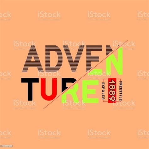 모험 텍스트 그래픽의 프리미엄 벡터 일러스트레이션 티셔츠 인쇄 셔츠 후드티와 바바 정장 키즈 코튼 등의 디자인 보이 복장을위한